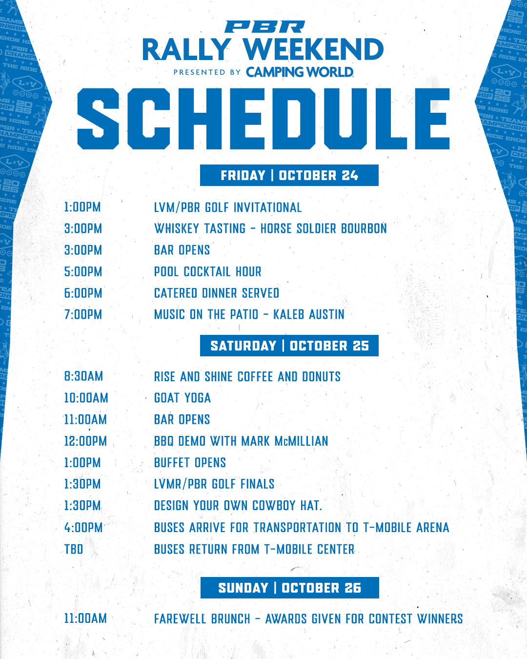 Rally Weekend Schedule